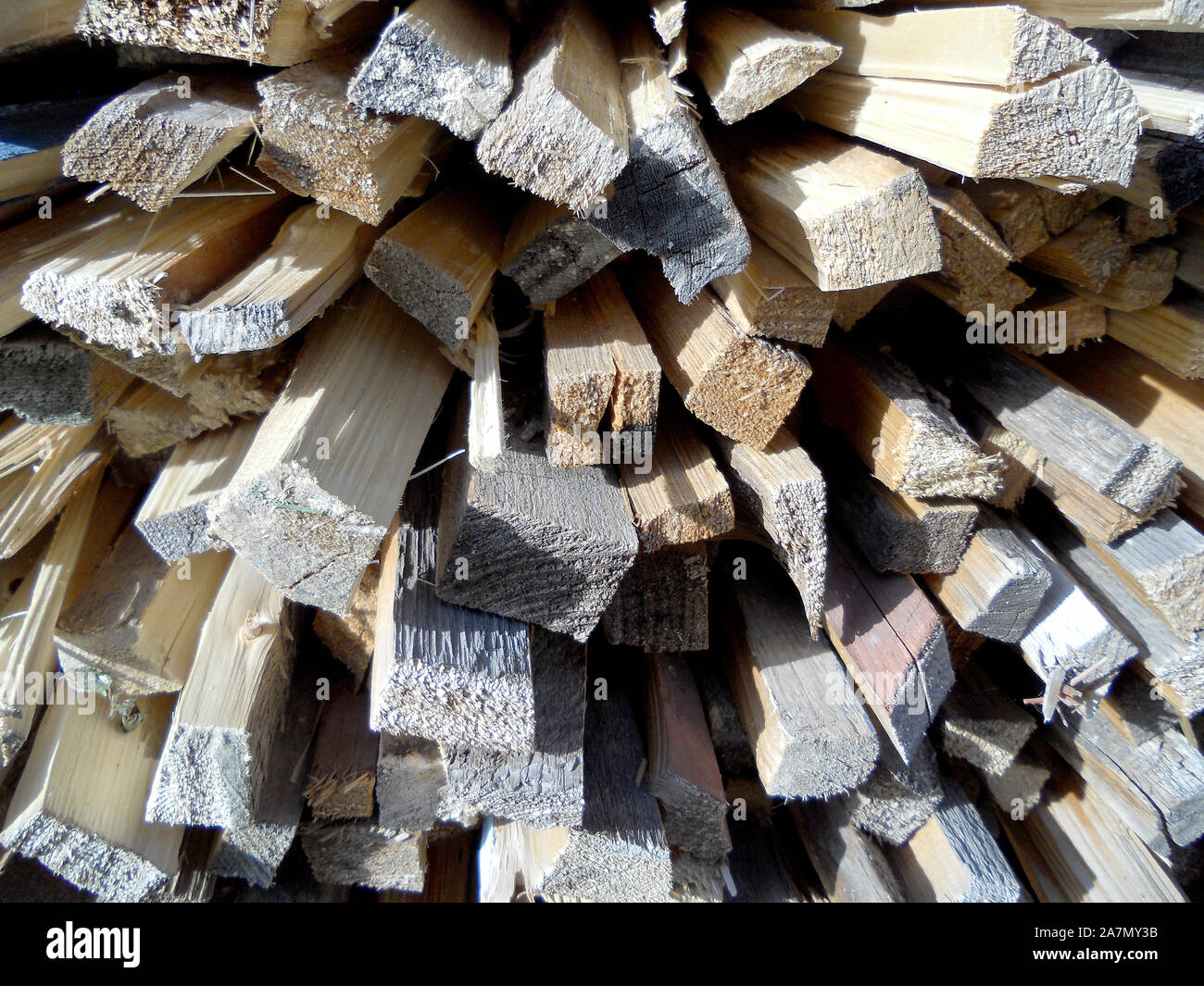 Background texture brown wood, closeup fracture. Fracture consisting of ...