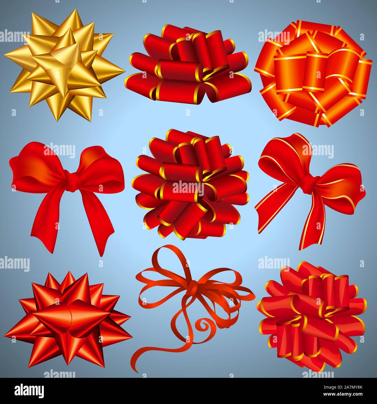 White gift golden bow Stock Vector Images - Alamy