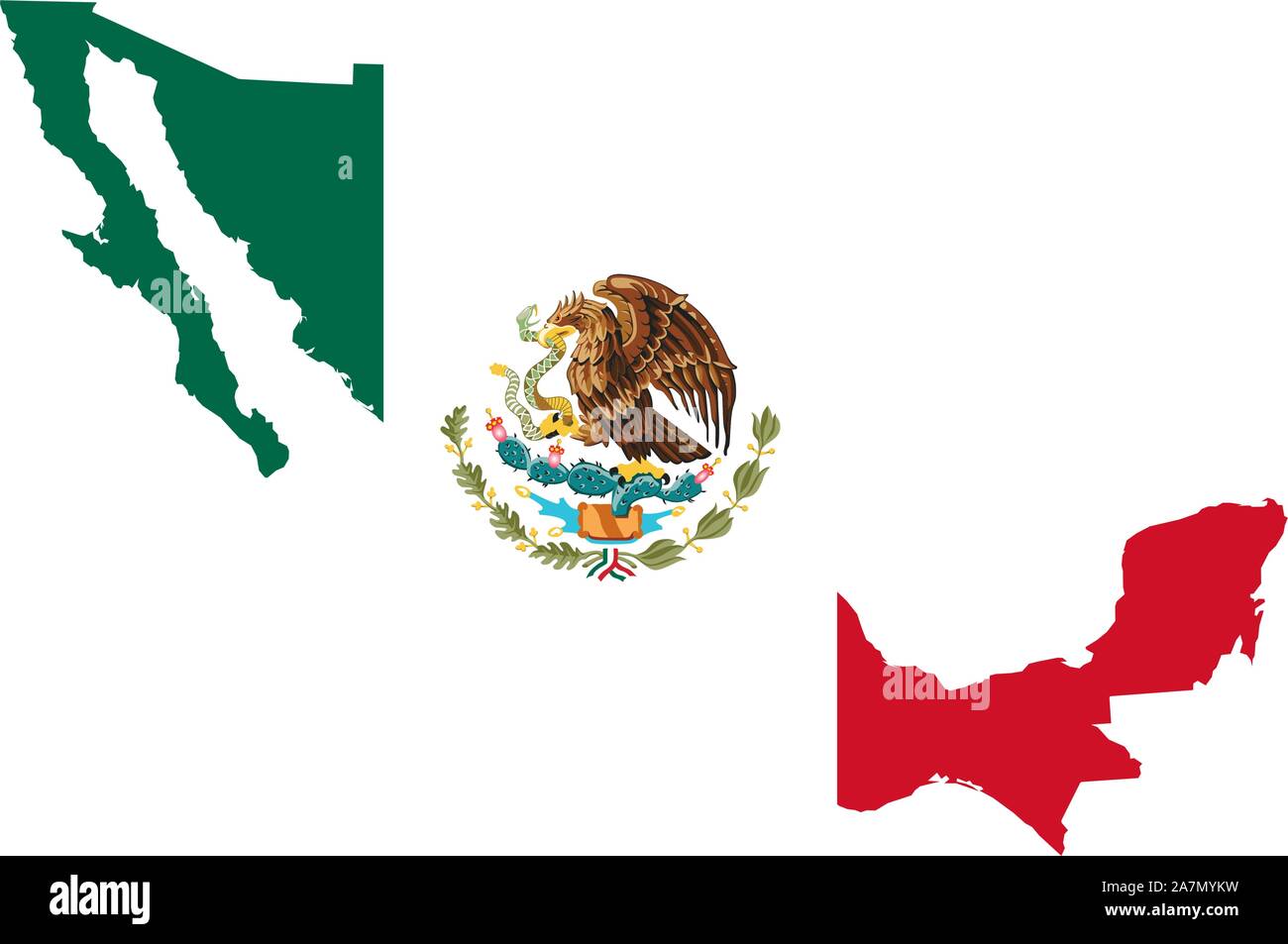 Mexico map flag vector illustration background. North american country ...