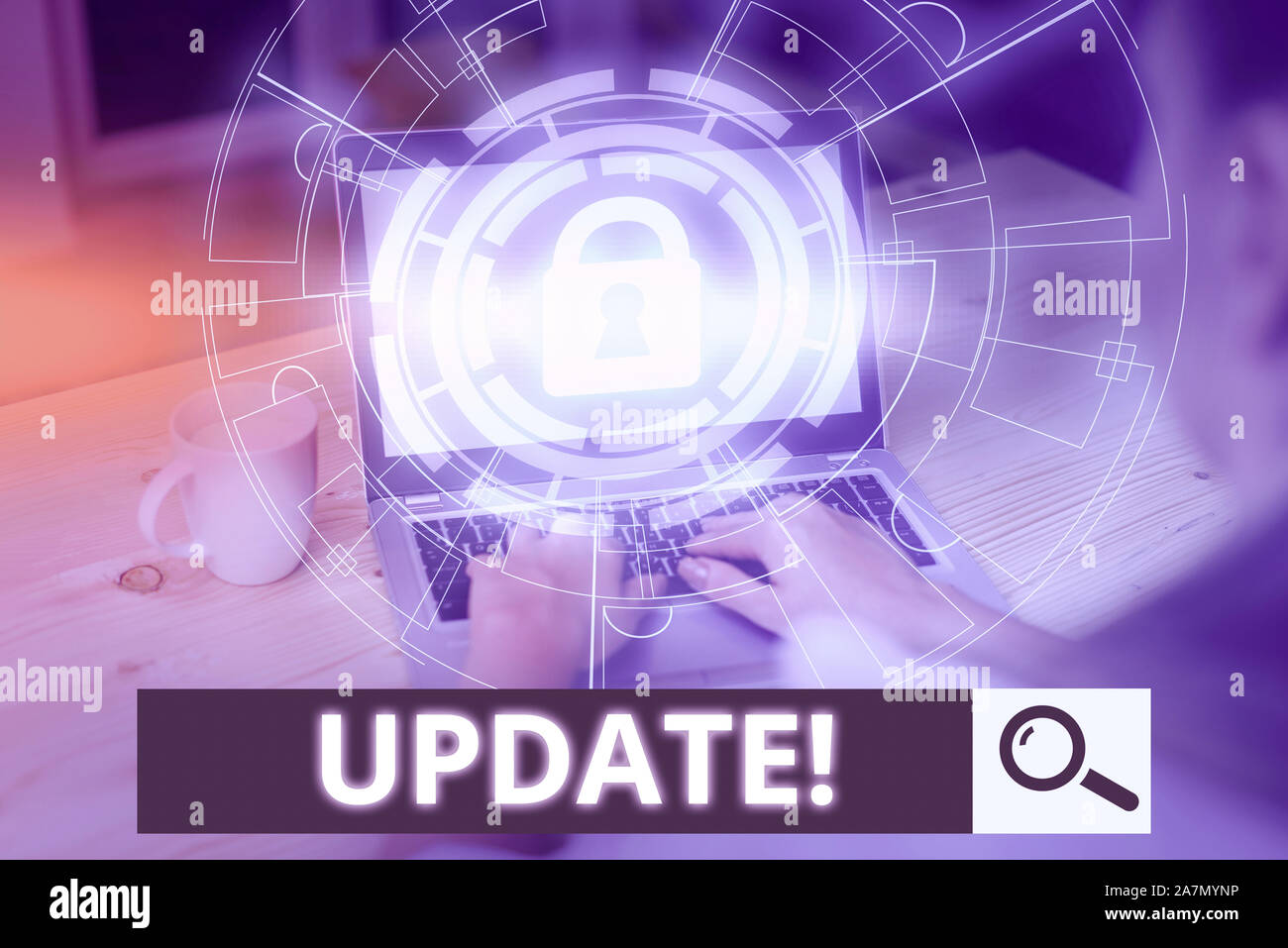 Writing note showing UPDATE. Business concept for make something more modern or up to date like ...