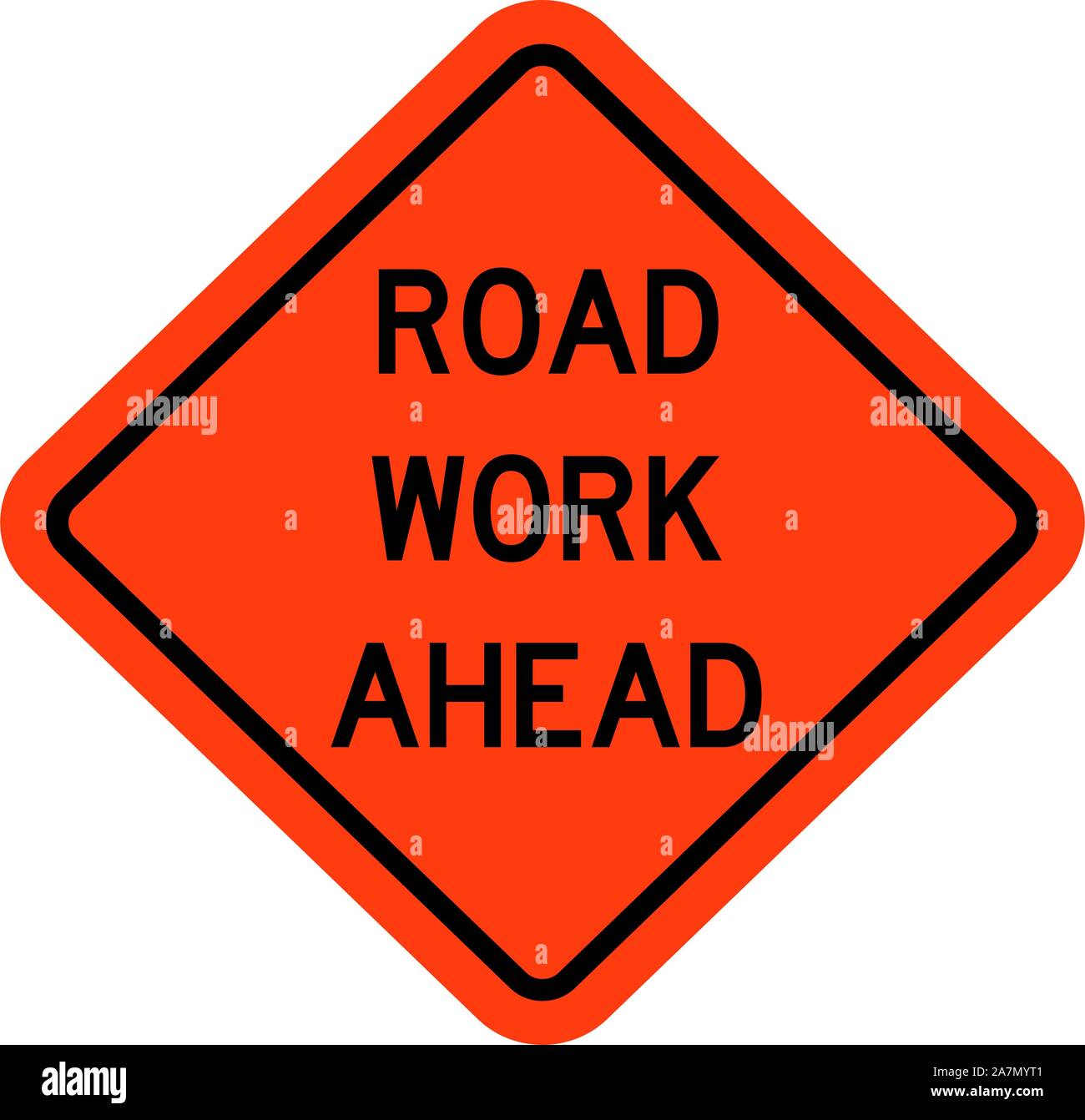 American road work ahead sign Stock Vector Images - Alamy