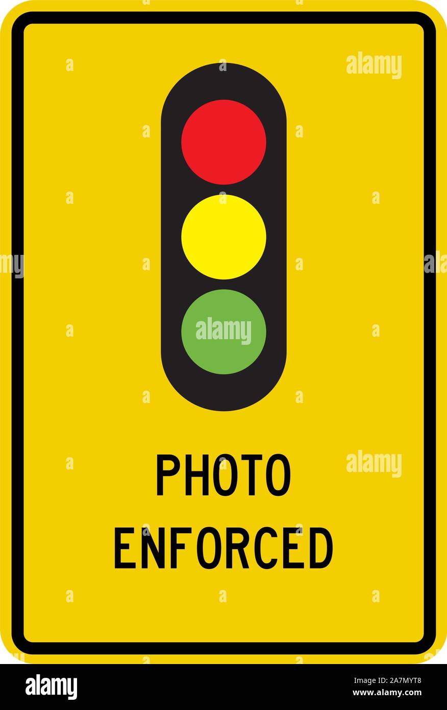 Photo enforced traffic light signal sign vector illustration Stock ...