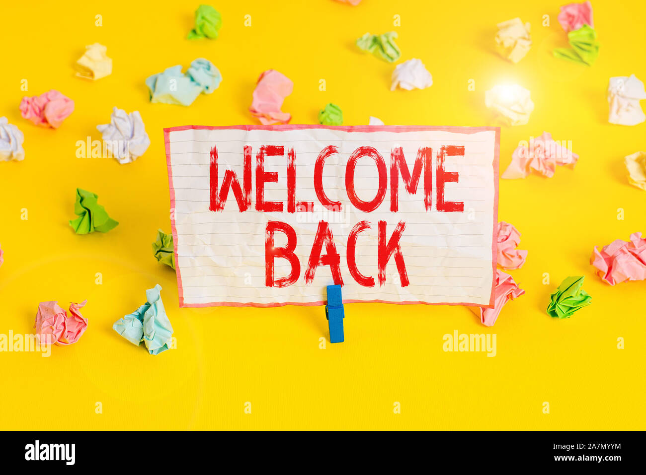 Conceptual hand writing showing Welcome Back. Concept meaning something ...