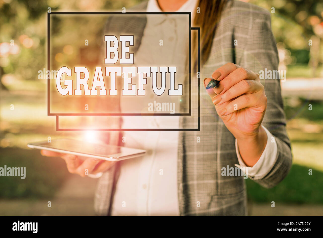 Handwriting text Be Grateful. Conceptual photo feeling or showing an ...