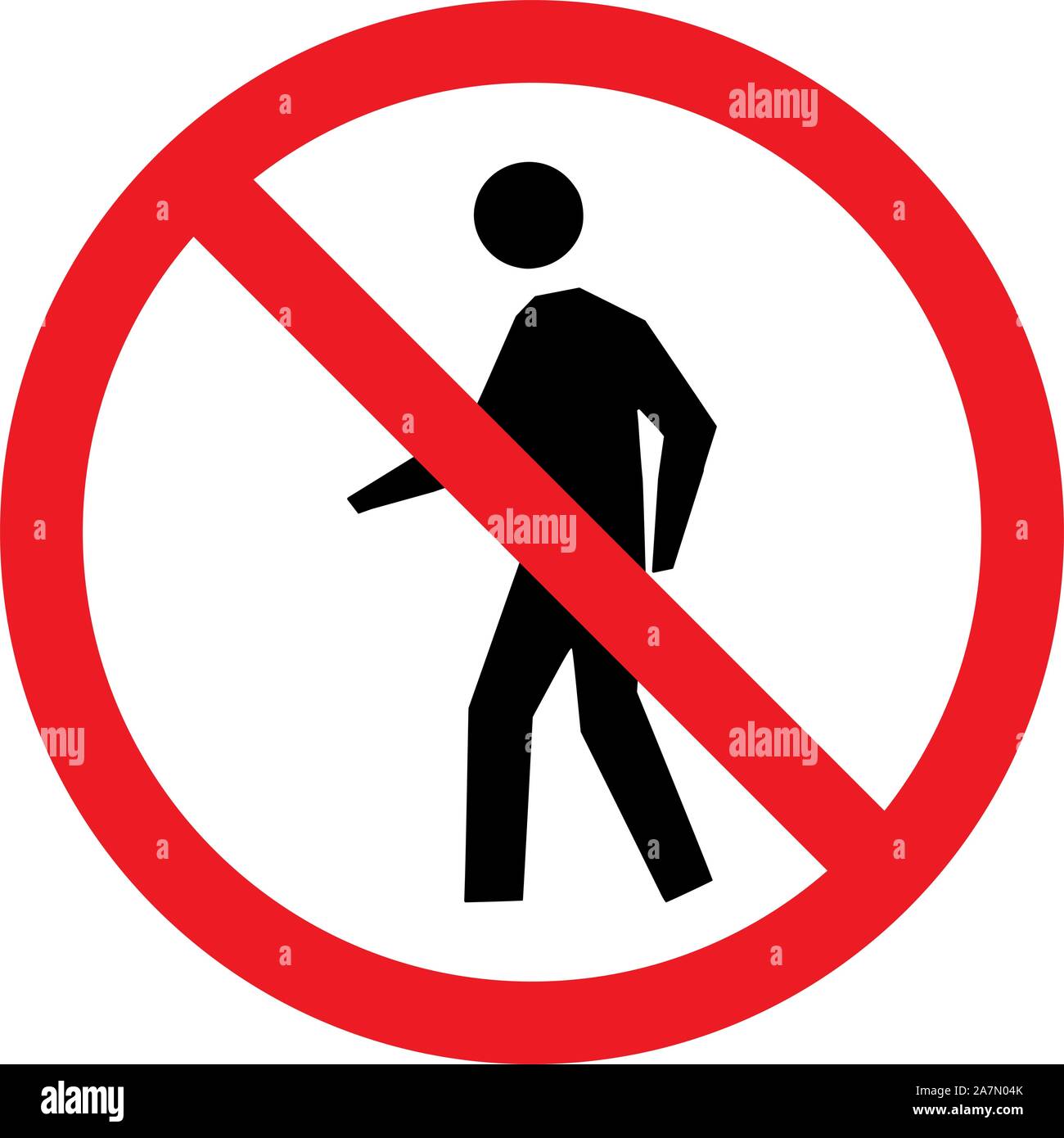 No pedestrian crossing sign Stock Vector Images - Alamy