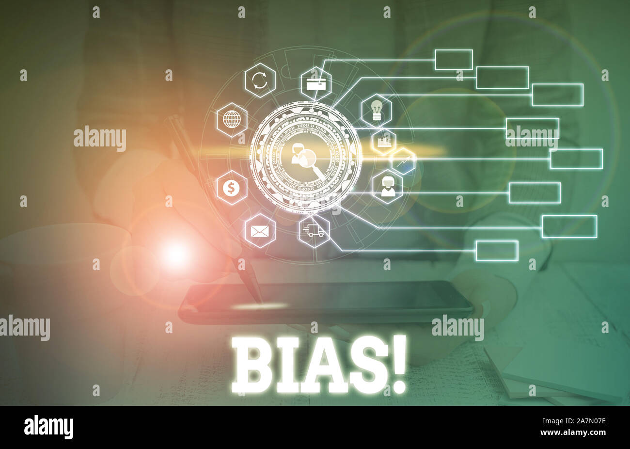 Handwriting text writing Bias. Conceptual photo inclination or ...