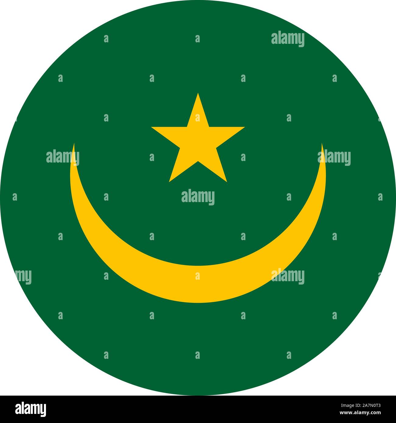 Mauritania flag round icon vector illustration. Perfect for stickers ...