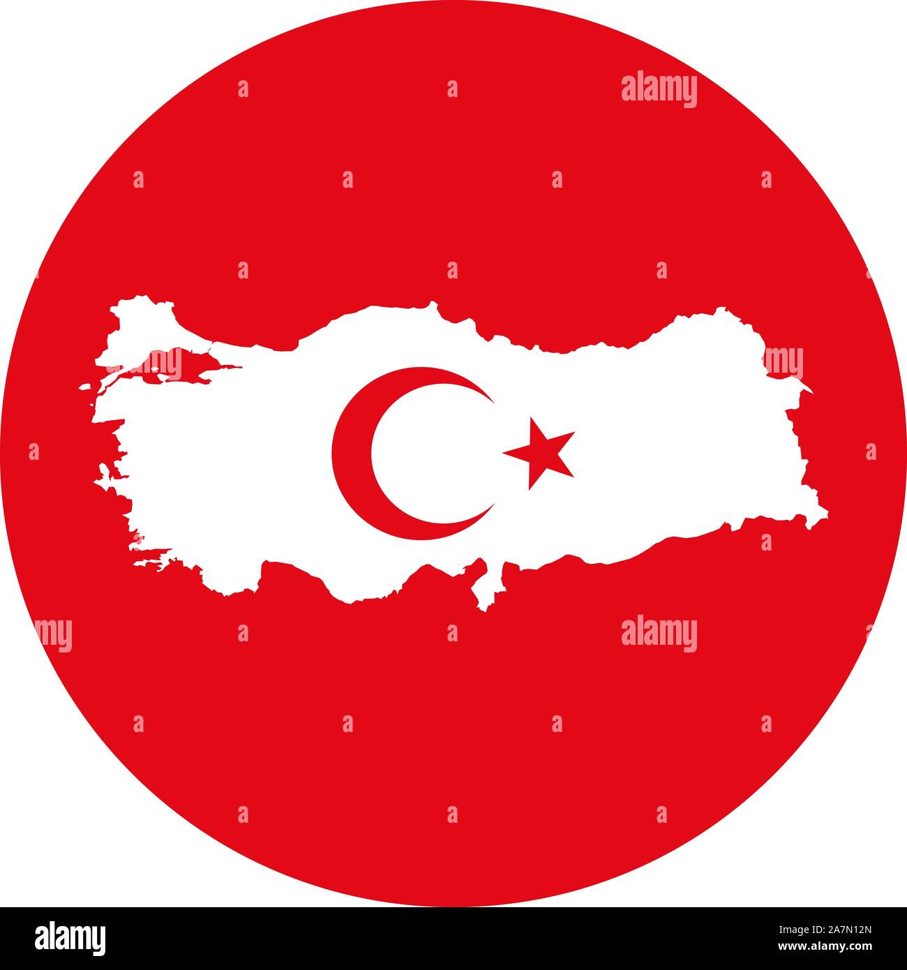 Turkish map flag round icon vector illustration. Perfect for sticker ...