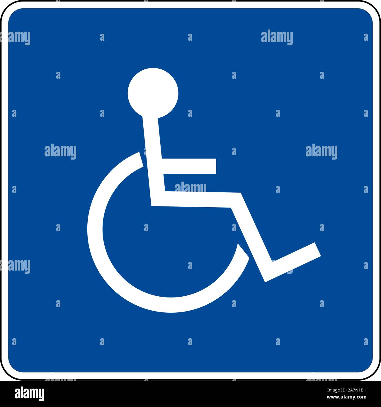 Blue Handicap sign vector illustration. Blue, white. Hospital symbols ...