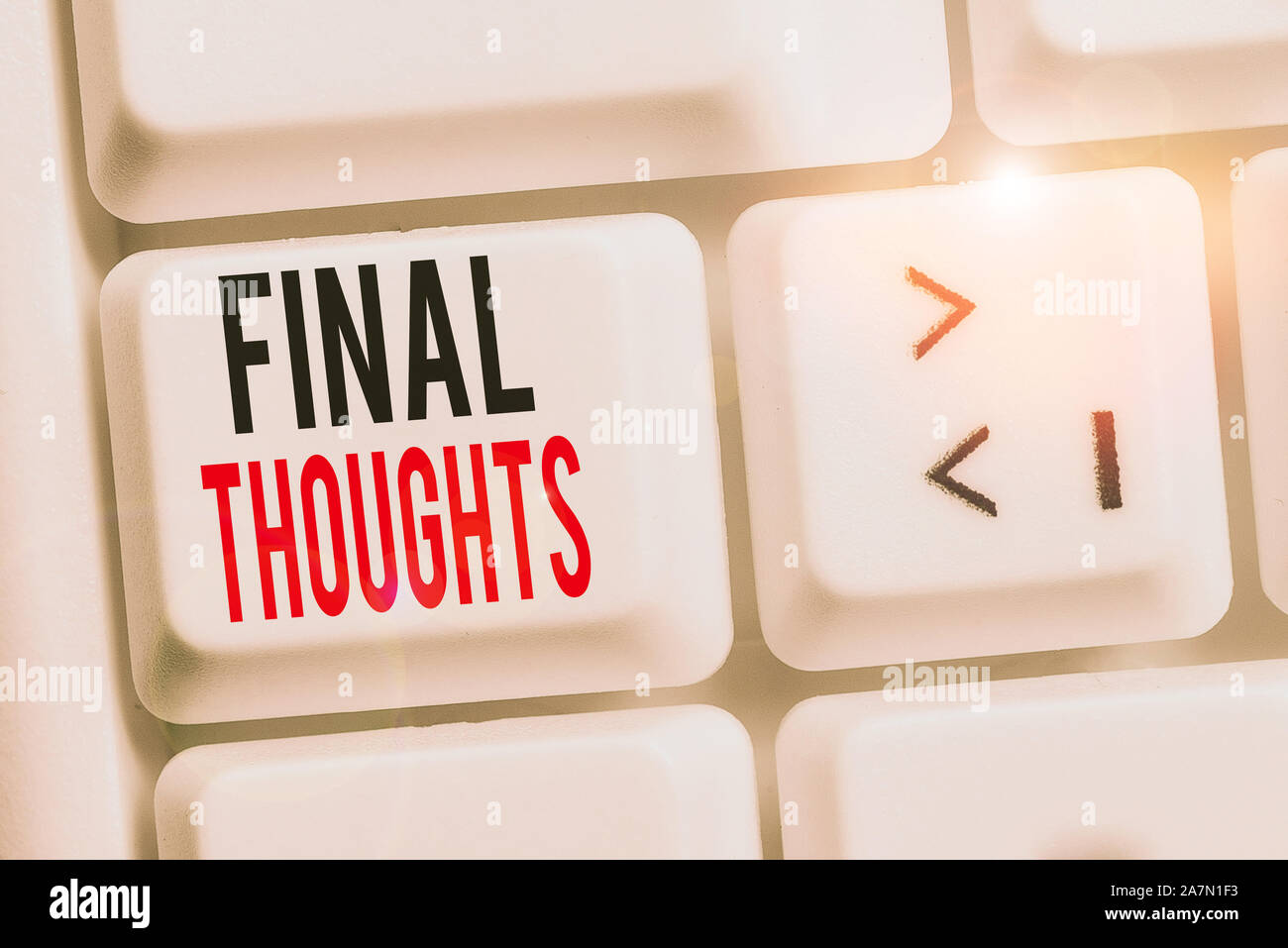 Handwriting text Final Thoughts. Conceptual photo the conclusion or ...