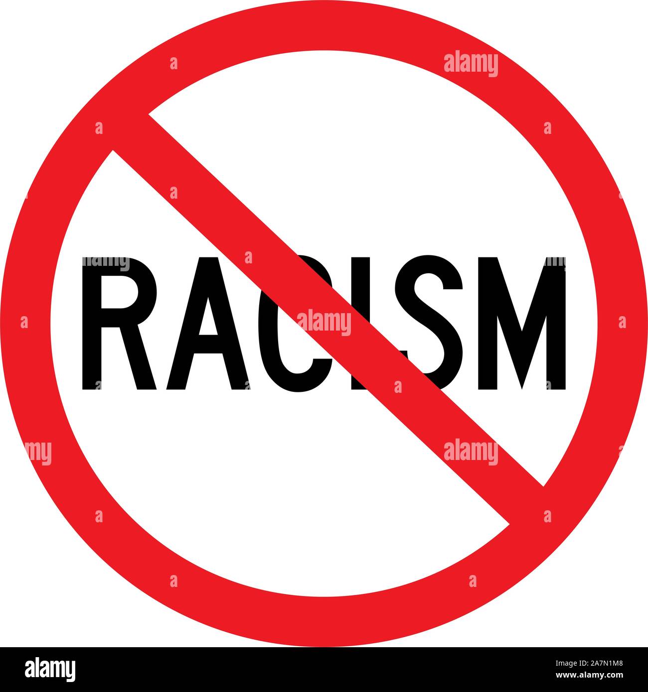 No to racism sign or stop discrimination vector illustration Stock ...