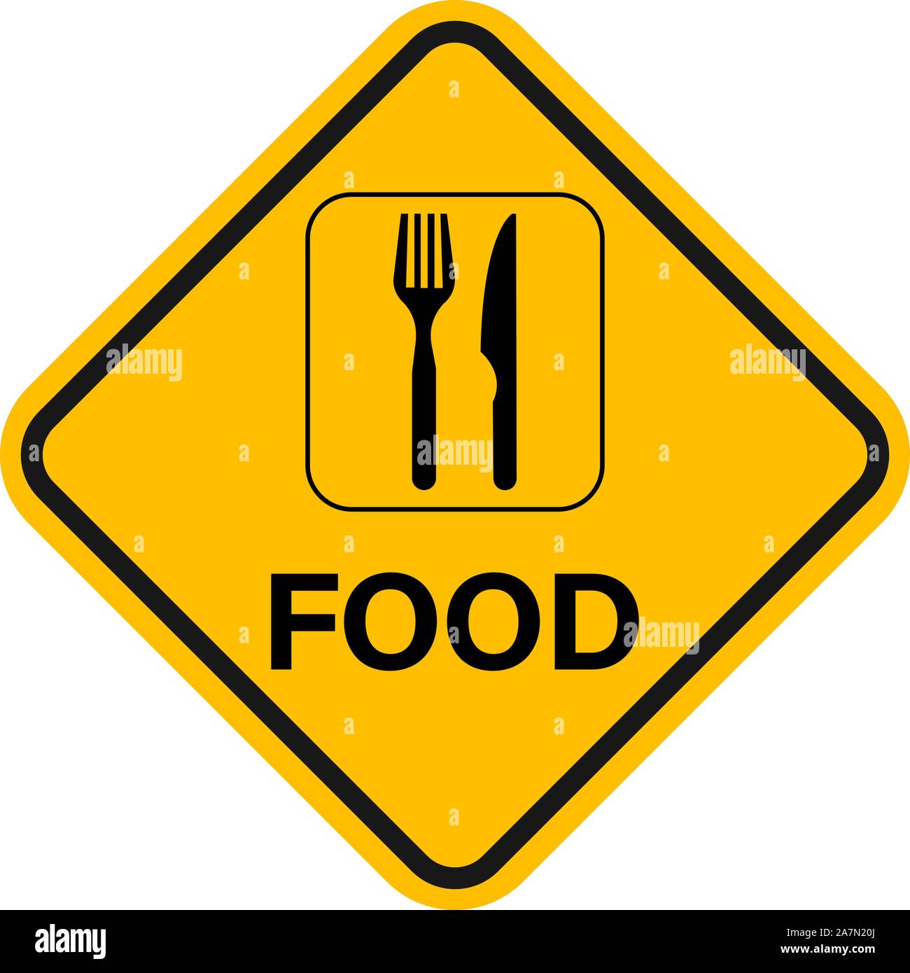 Food sign diamond yellow board graphics symbol vector illustration ...