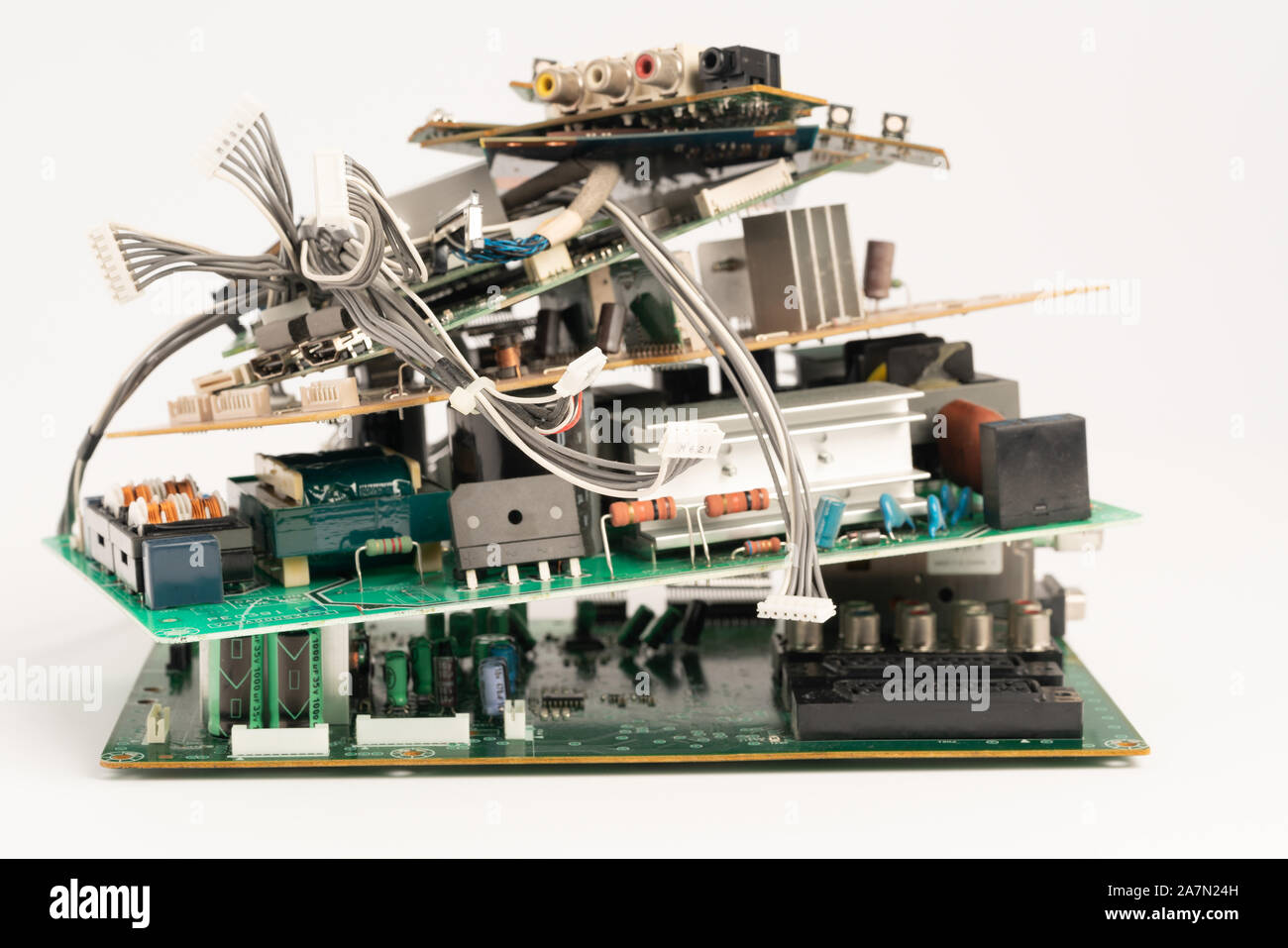 electronic PCB garbage as background from recycle industry and old ...