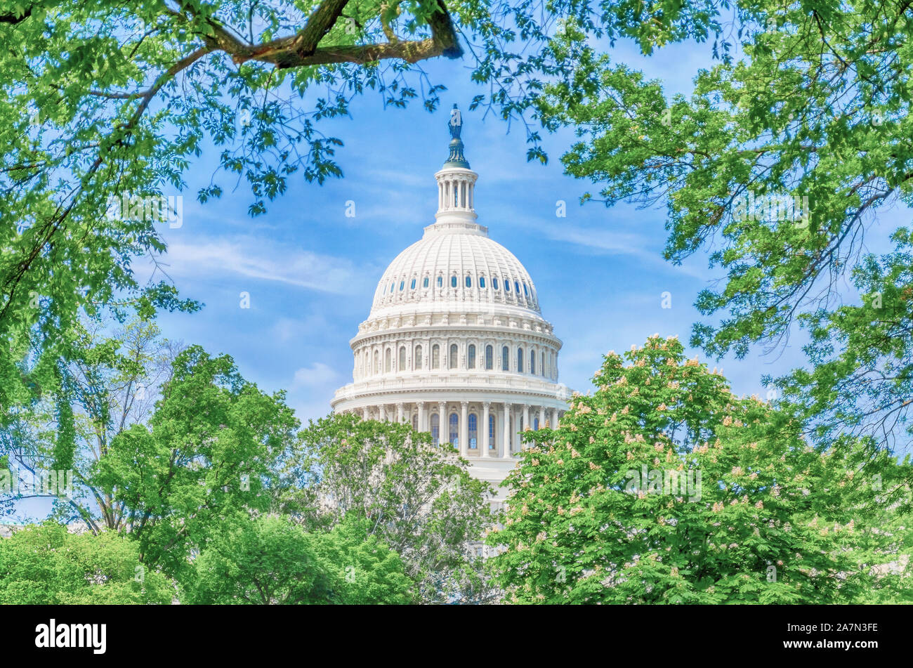 The dome of the United States Capitol building, iconic home of the ...