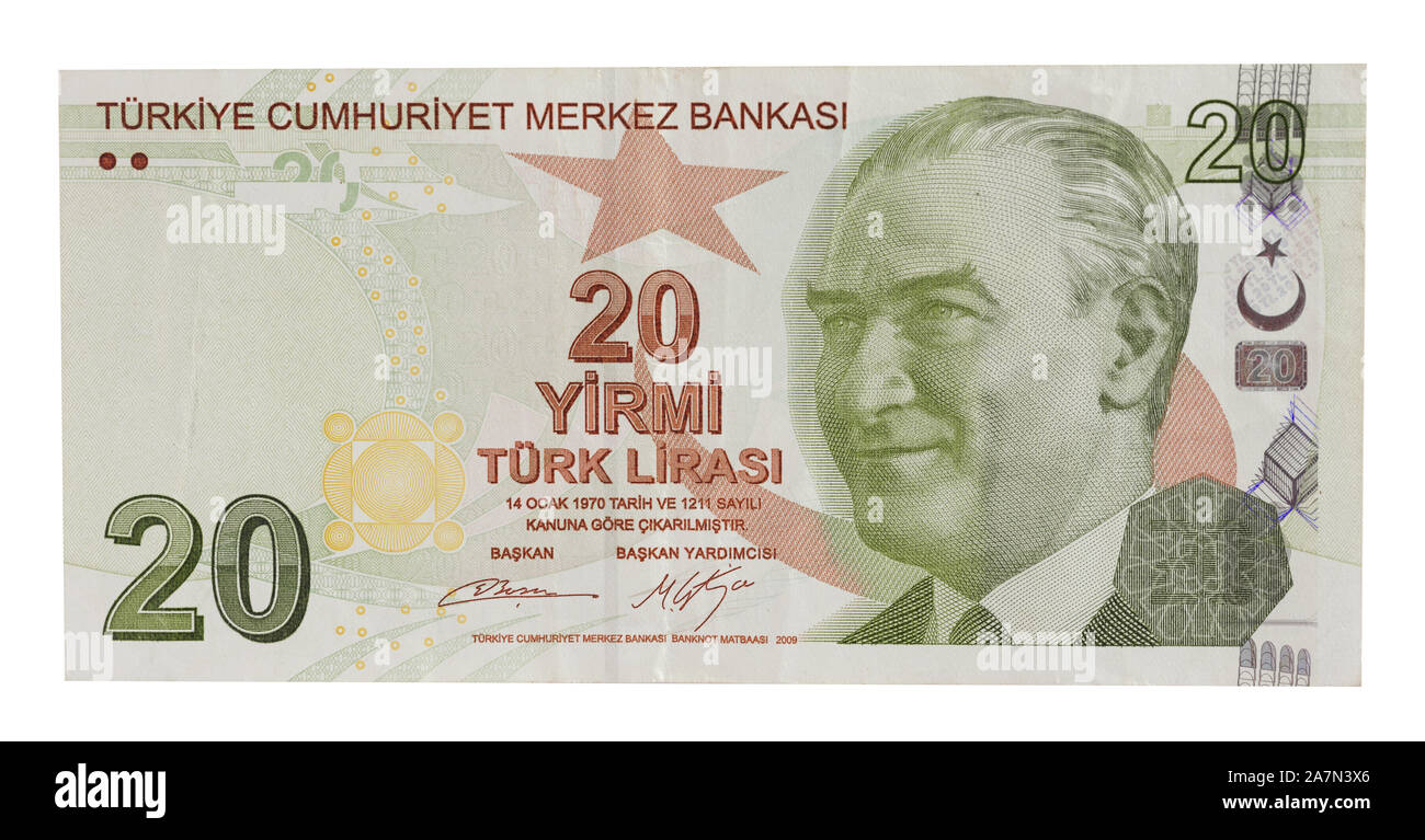 Turkish banknotes, Turkish Lira front side Stock Photo - Alamy