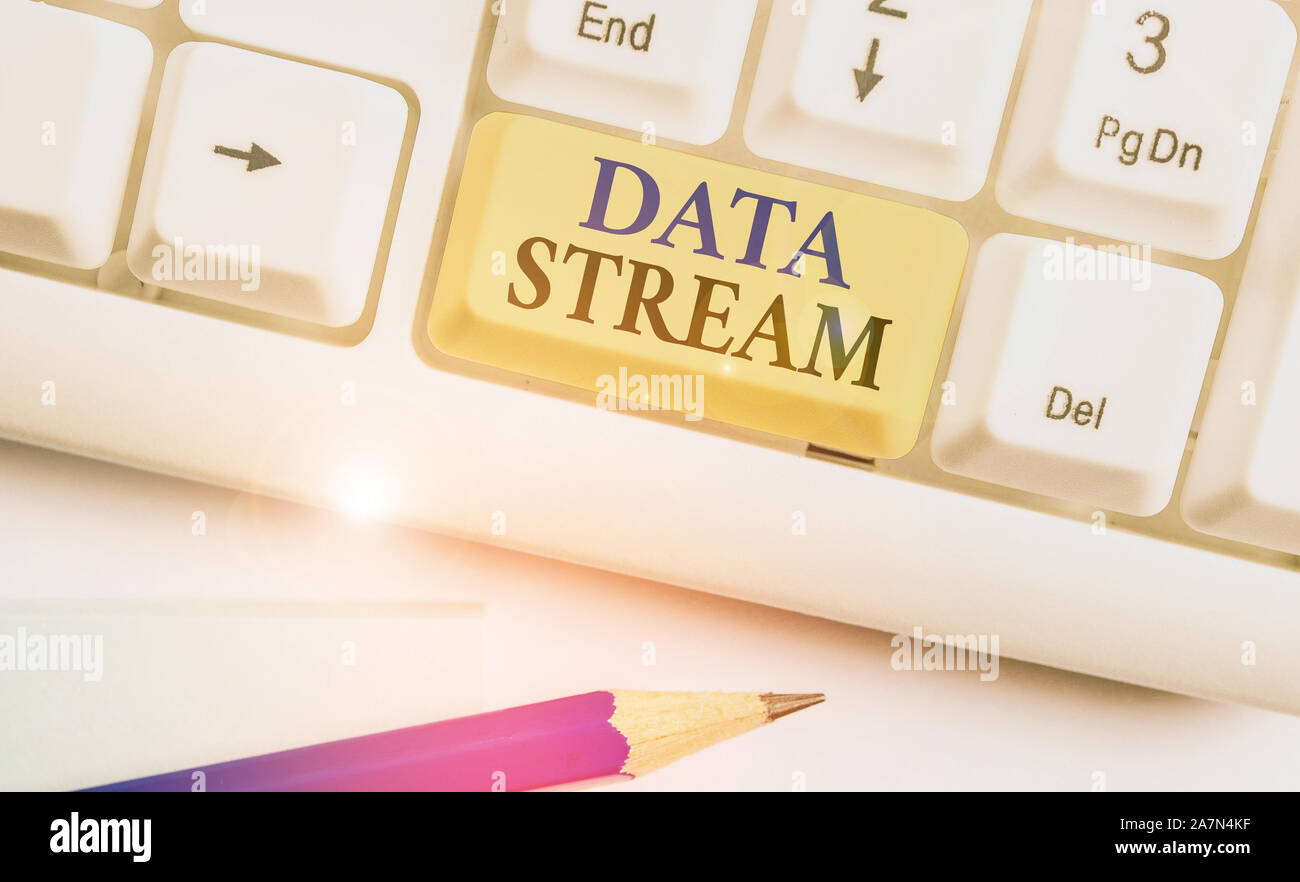 Conceptual hand writing showing Data Stream. Concept meaning sequence ...