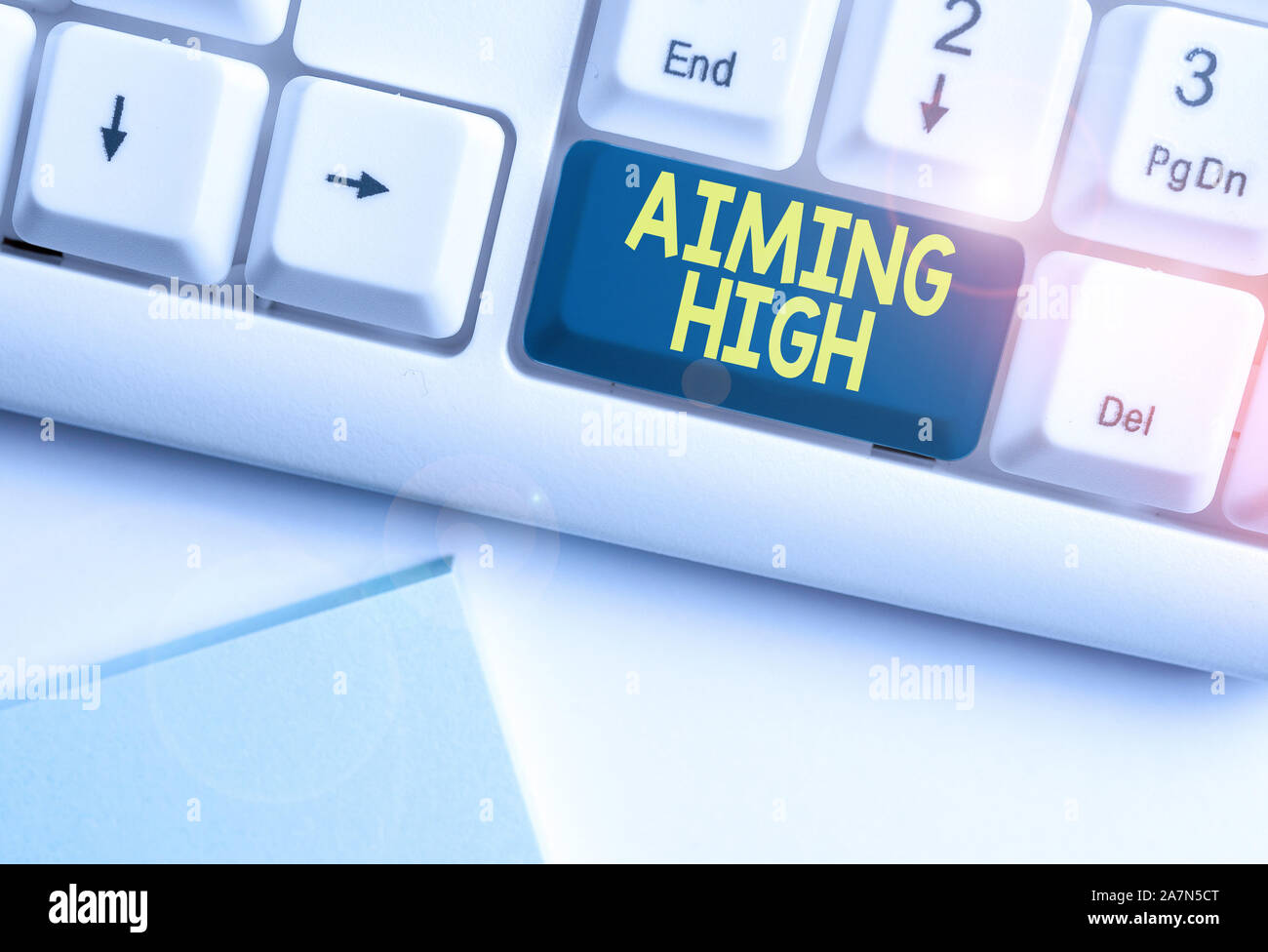 Handwriting text Aiming High. Conceptual photo a result that your plans ...