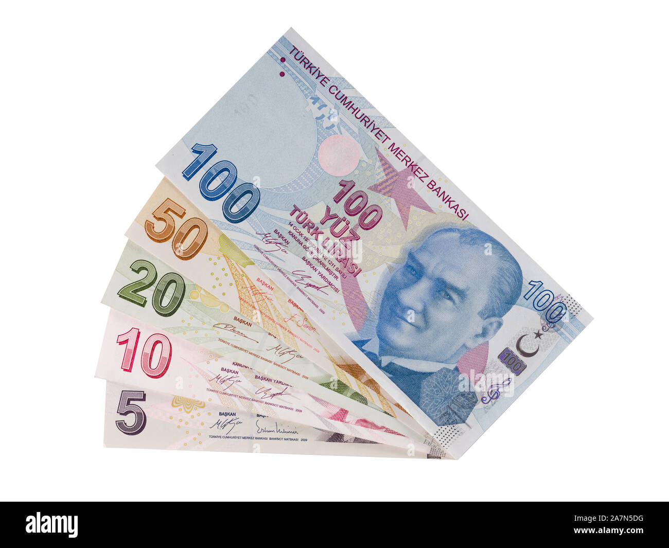 Turkish banknotes, Turkish Lira front side Stock Photo - Alamy
