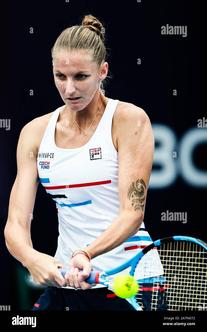 Czech professional tennis player Karolina Pliskova plays against ...