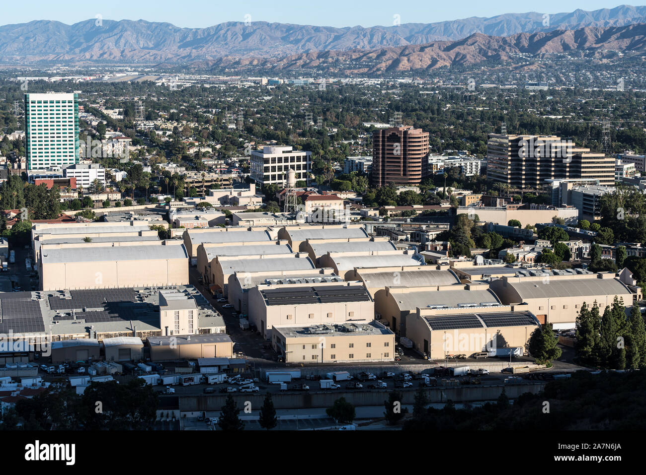 Burbank, California, USA - October 20, 2019: Morning view of historic ...