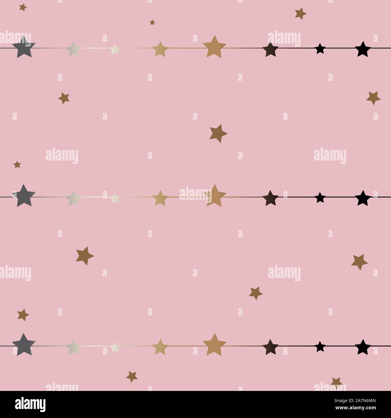 Cute pattern with silver and golden elements. Vector Illustration Stock ...