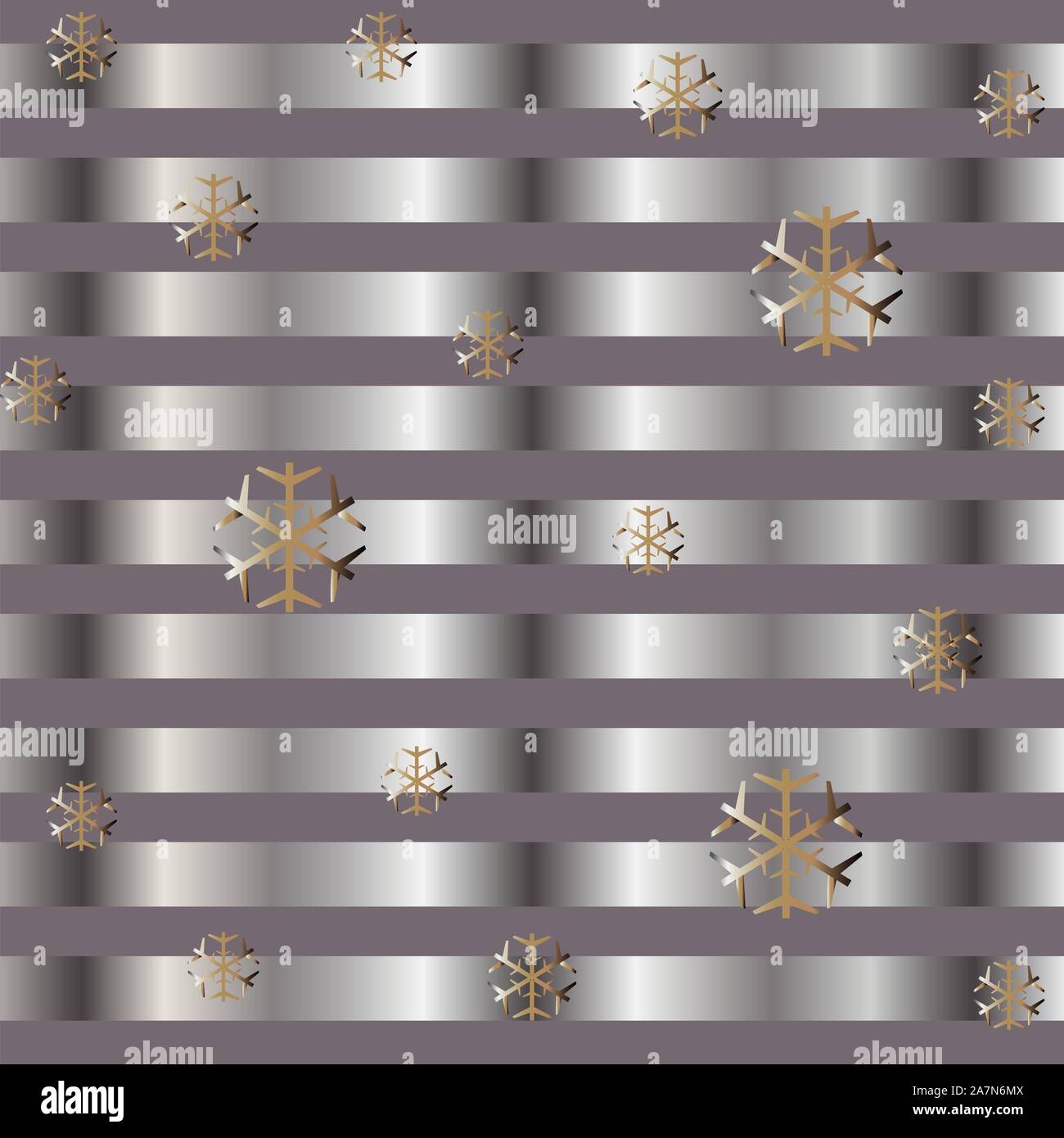 Cute pattern with silver and golden elements. Vector Illustration Stock ...