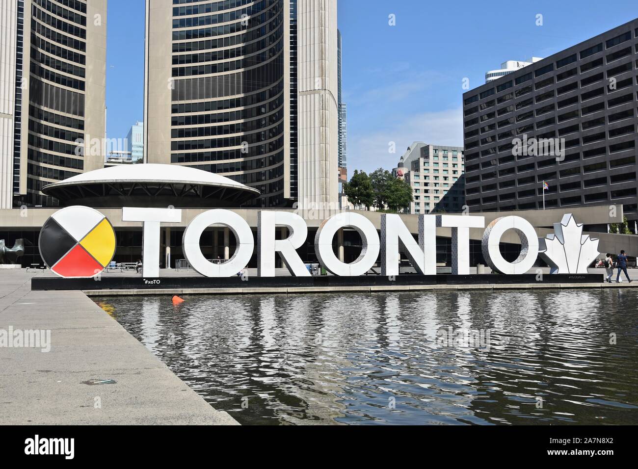 Toronto City Hall Plaza, featuring the iconic Toronto sign, Toronto ...