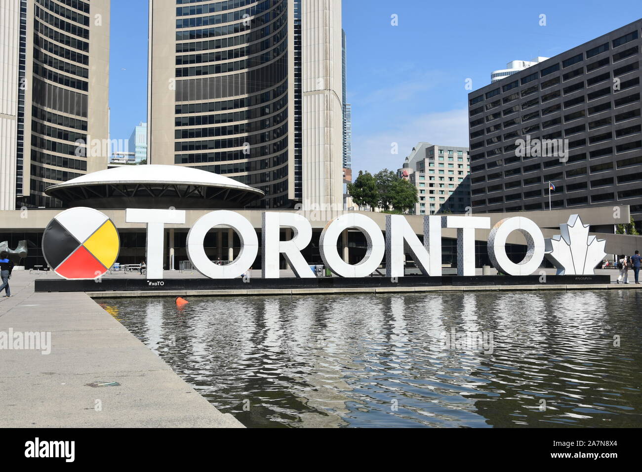 Toronto City Hall Plaza, featuring the iconic Toronto sign, Toronto ...
