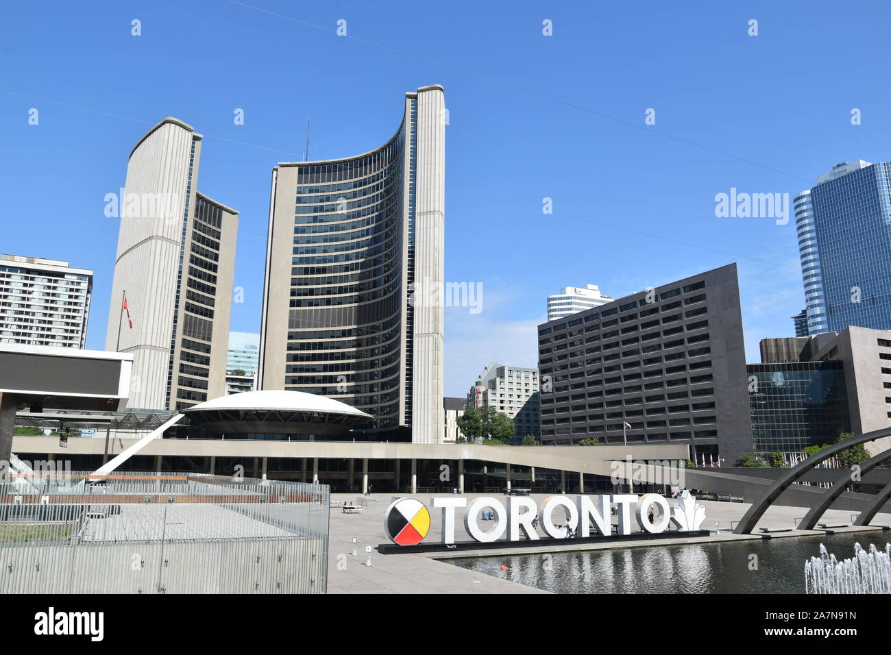 Toronto City Hall Plaza, featuring the iconic Toronto sign, Toronto ...