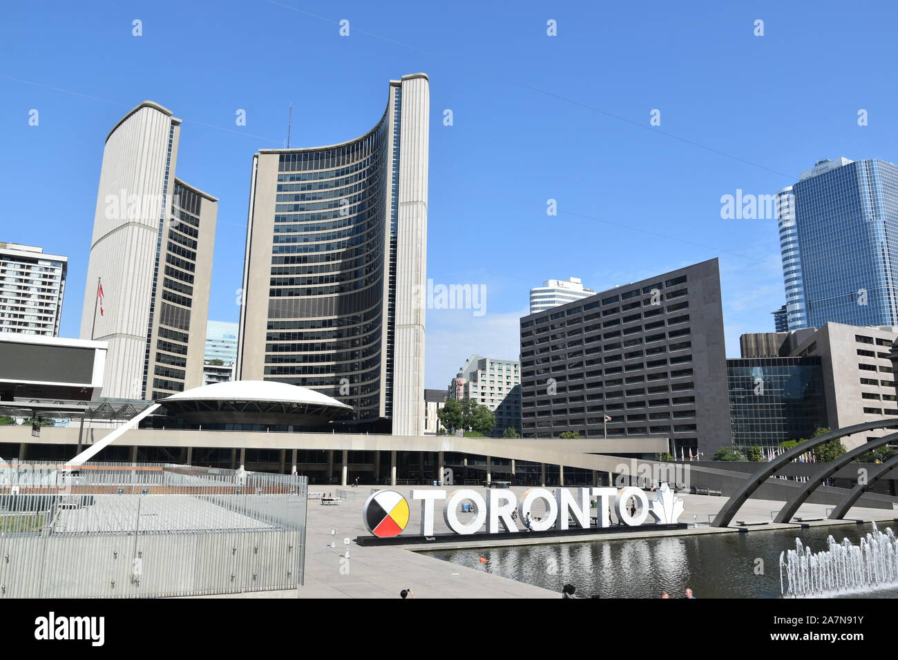 Toronto City Hall Plaza, featuring the iconic Toronto sign, Toronto ...