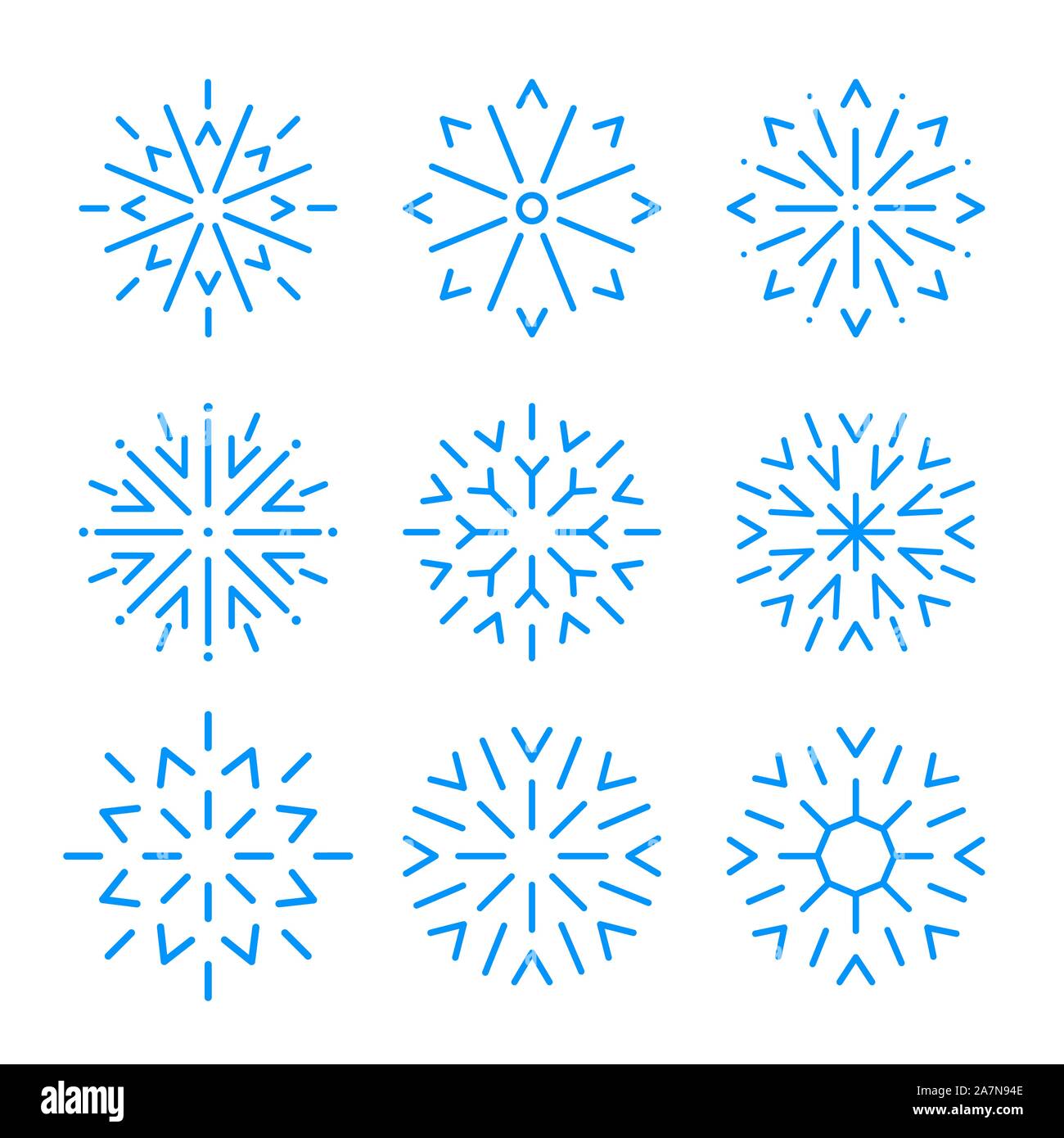 Snowflake icons. Set of flat snow ice icons isolated Stock Vector Image ...