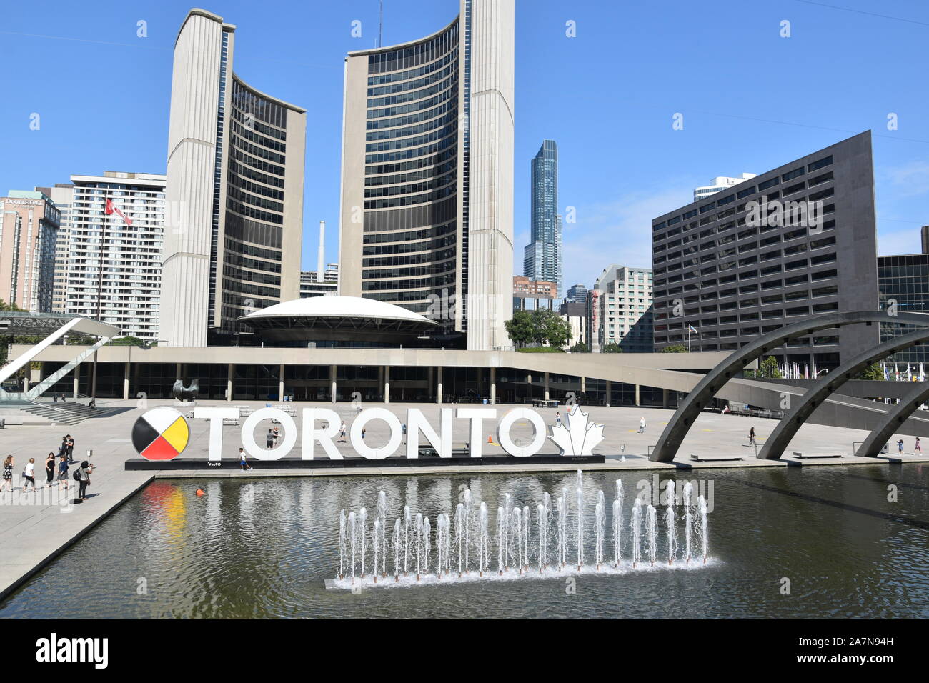 Toronto City Hall Plaza, featuring the iconic Toronto sign, Toronto ...