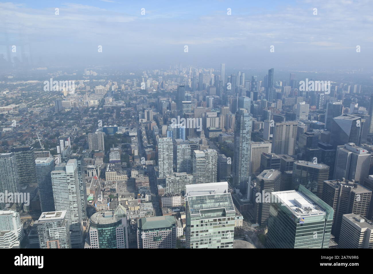 The view of Toronto as seen from atop the CN Tower, Toronto, Ontario ...