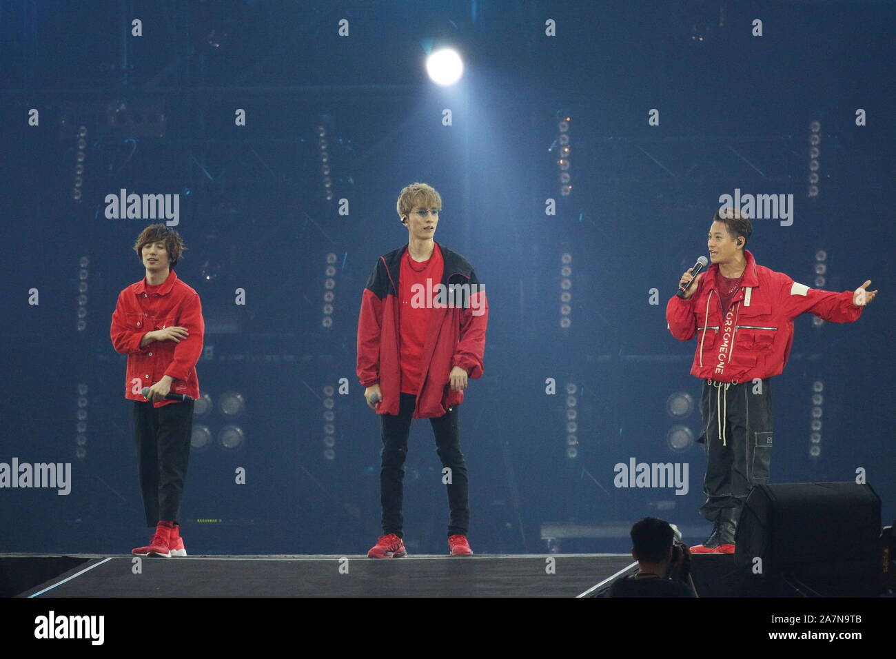 Ryohei Chiba, Keita Tachibana and Ryuichi Ogata of Japanese pop boy ...