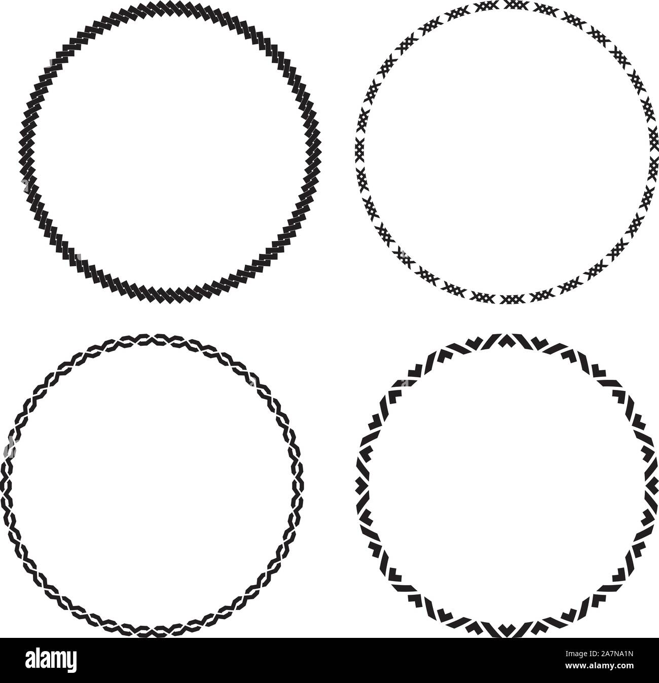 Set of four black round frames for your design Stock Vector Image & Art ...
