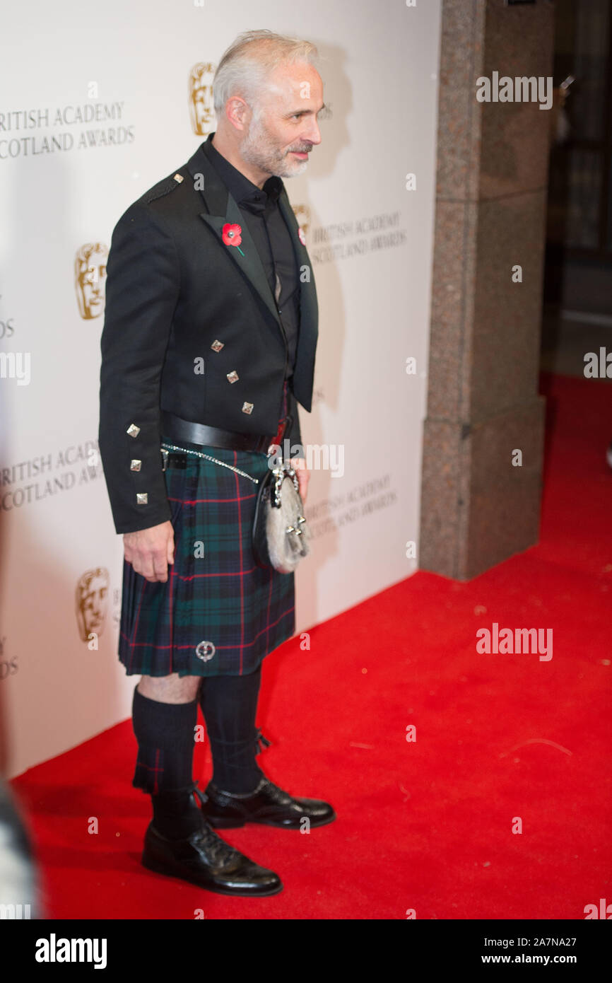 Glasgow, UK. 3 November 2019. Pictured: Mark Bonnar. Scenes from the ...