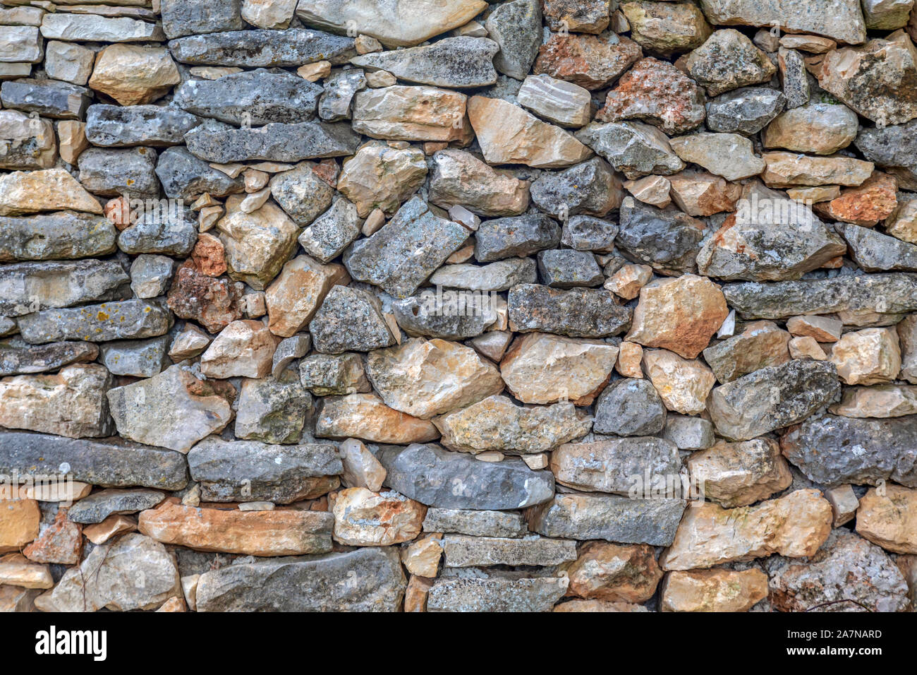 Detail of an old wall made of natural stone blocks Stock Photo - Alamy