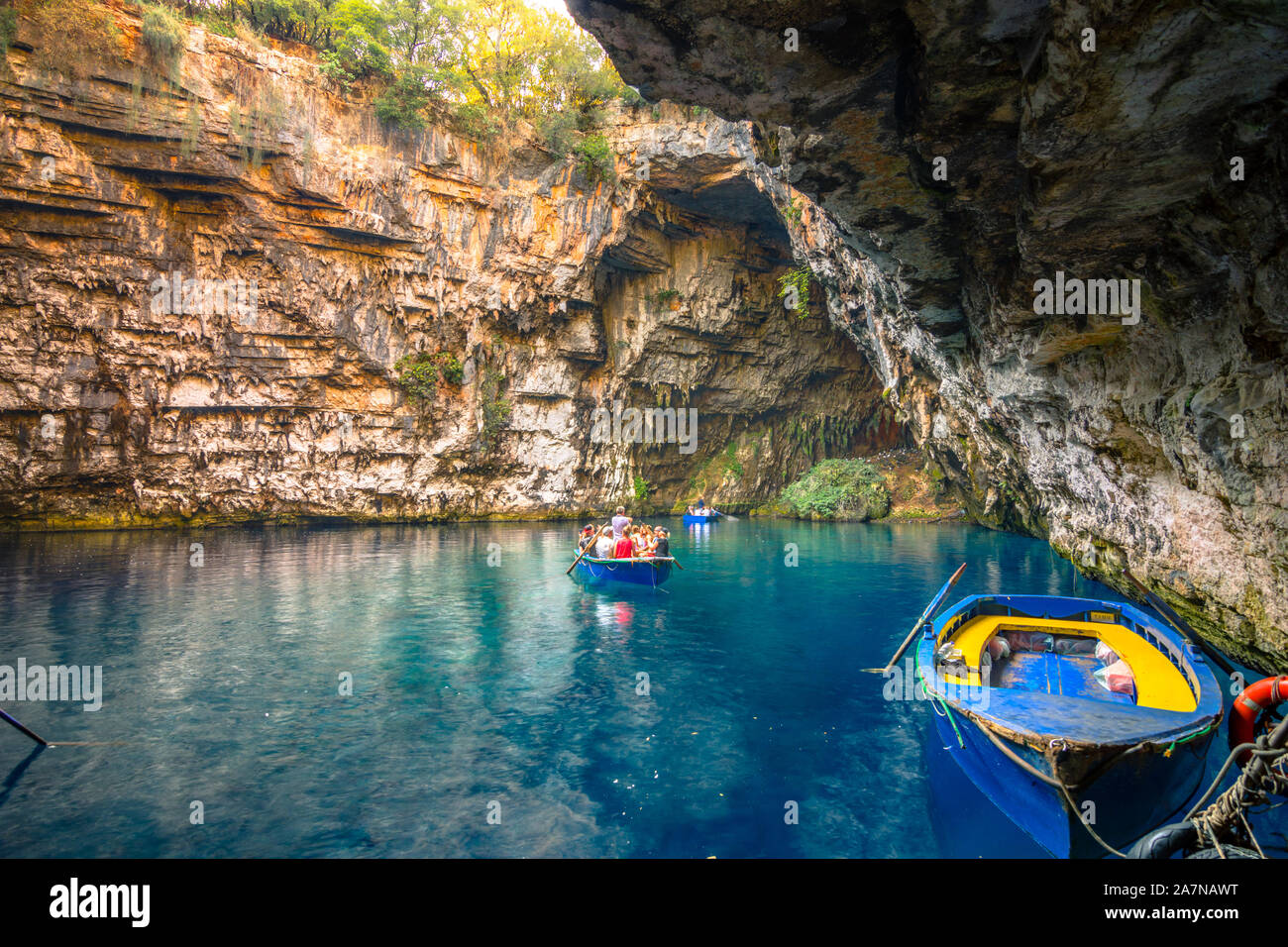 Famous melissani lake on Kefalonia island, Greece Stock Photo - Alamy