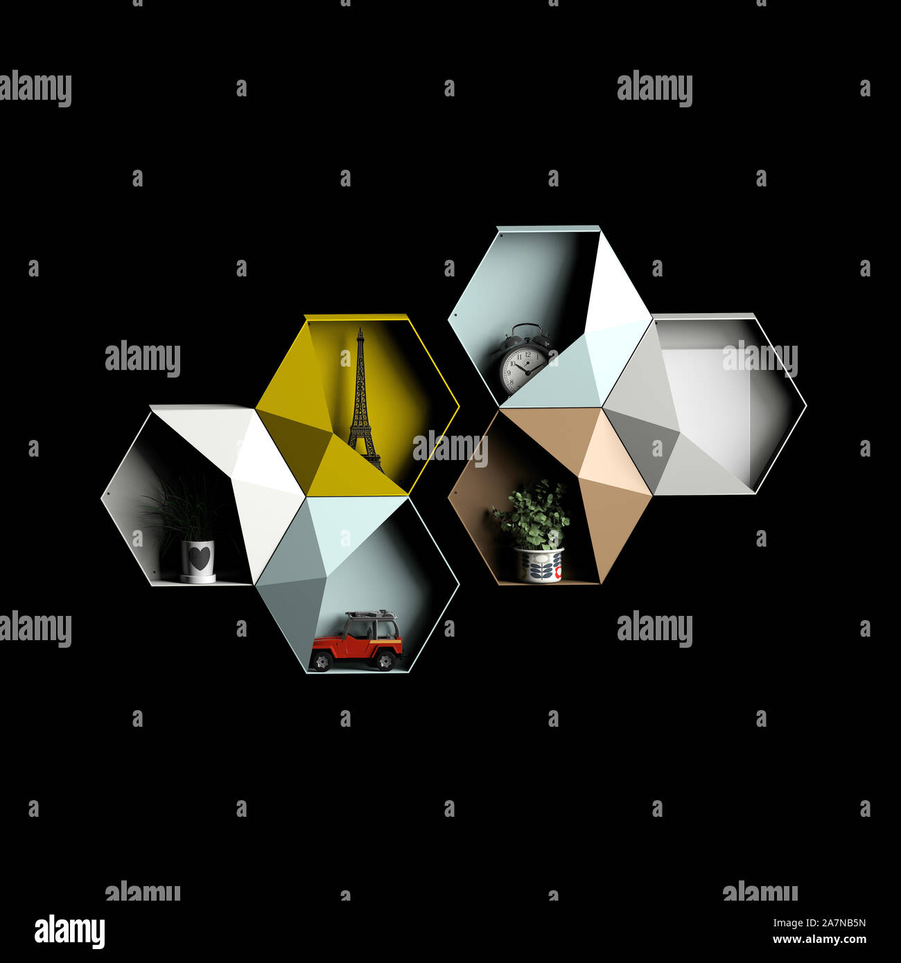 3d render of home decor set Stock Photo - Alamy