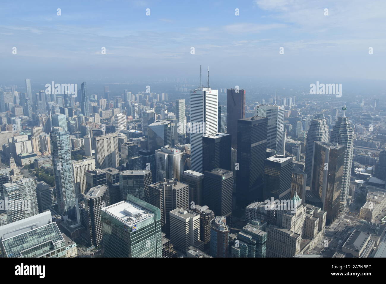 The view of Toronto as seen from atop the CN Tower, Toronto, Ontario ...