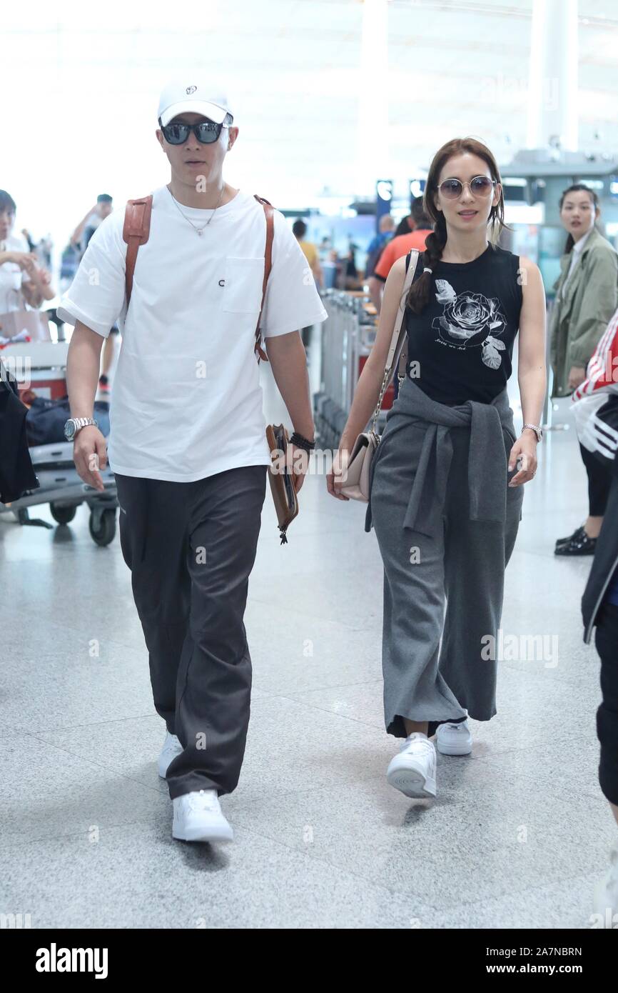 Chinese actor Han Geng, left, and his American actress girlfriend ...
