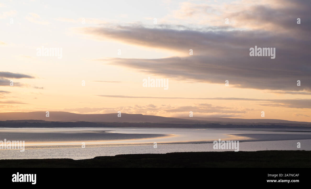 Sunrise Over Morecambe Bay. Grange Over Sands Cumbria Stock Photo - Alamy