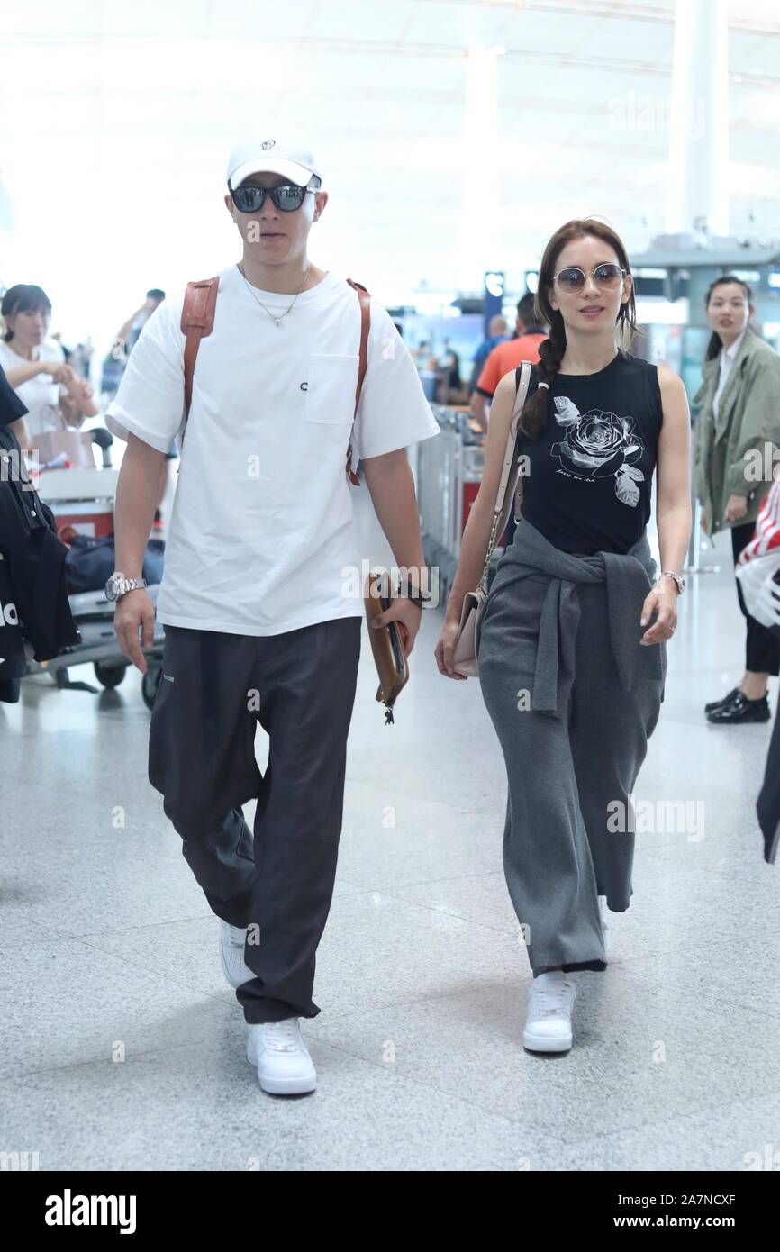 Chinese actor Han Geng, left, and his American actress girlfriend ...