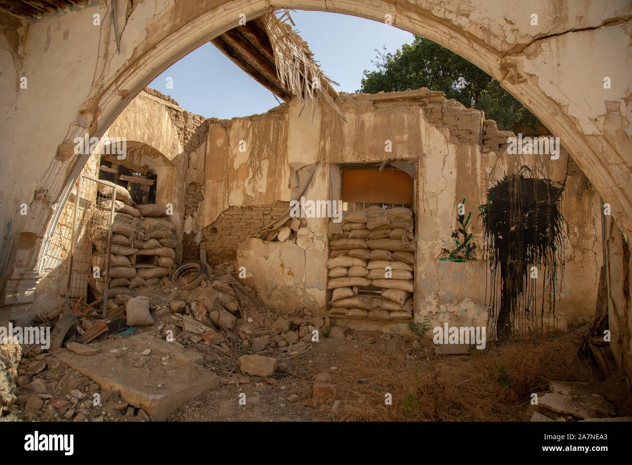 Cyprus-Turkish buffer zone or 'Green Line', also known as Attila Line ...