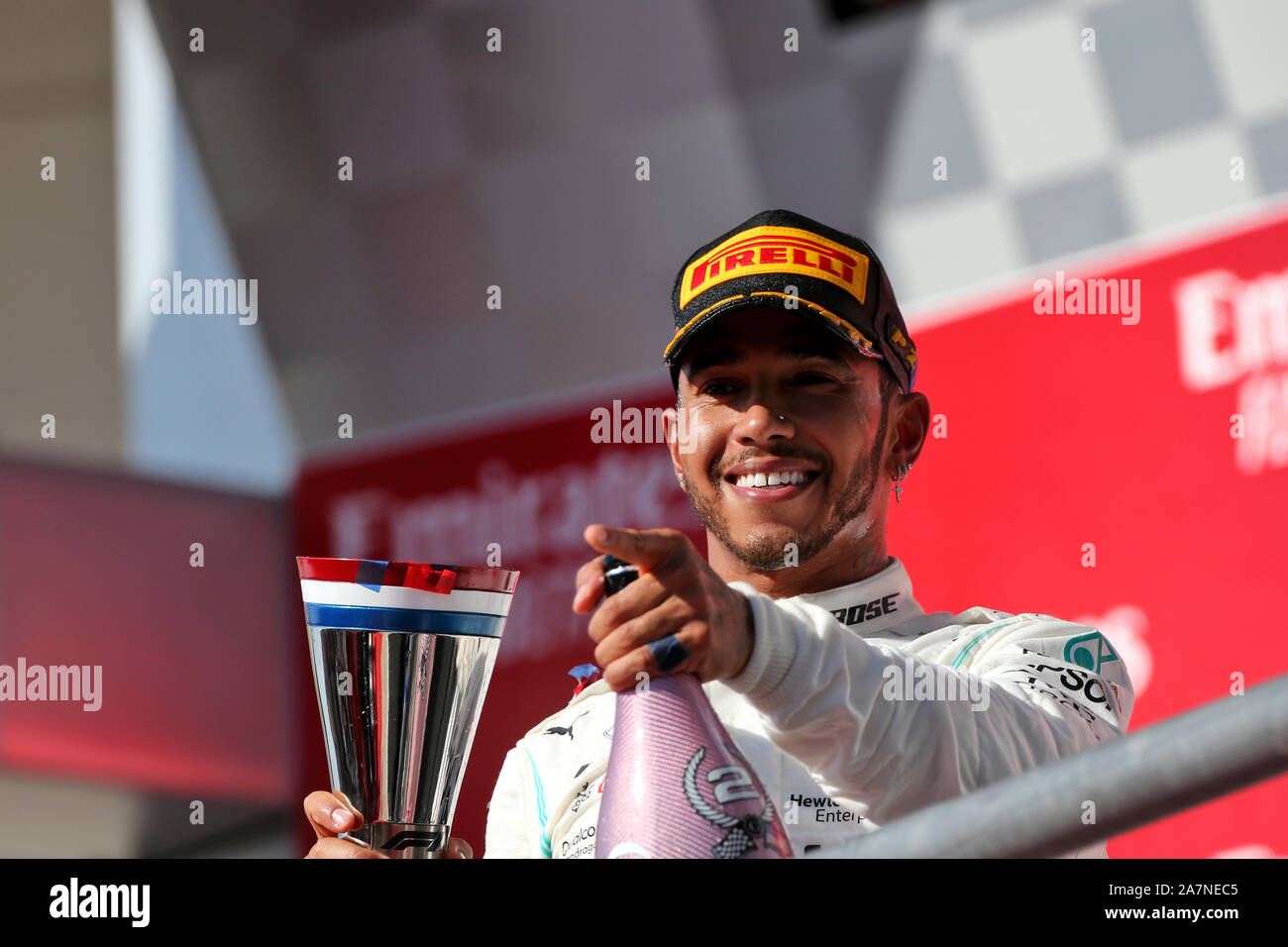 Mercedes driver Lewis Hamilton celebrates winning his sixth world ...