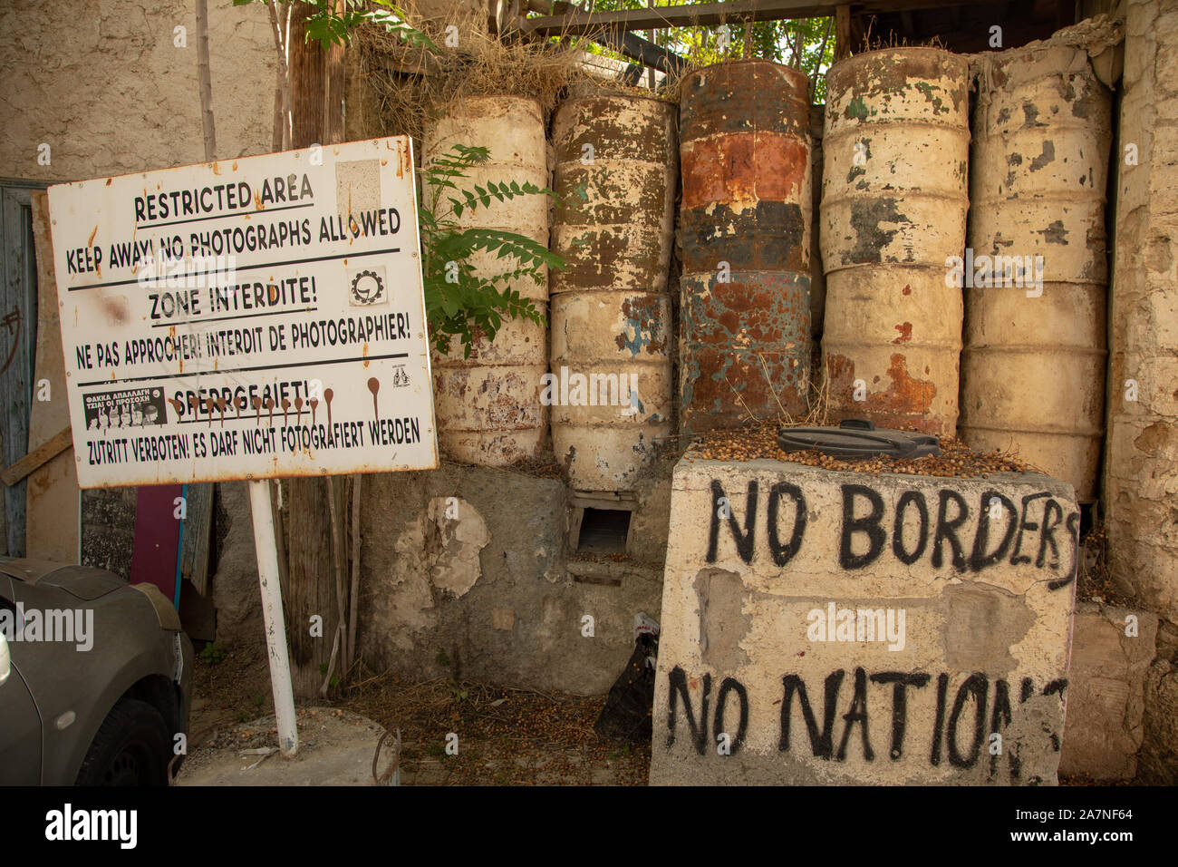Cyprus-Turkish buffer zone or 'Green Line', also known as Attila Line ...