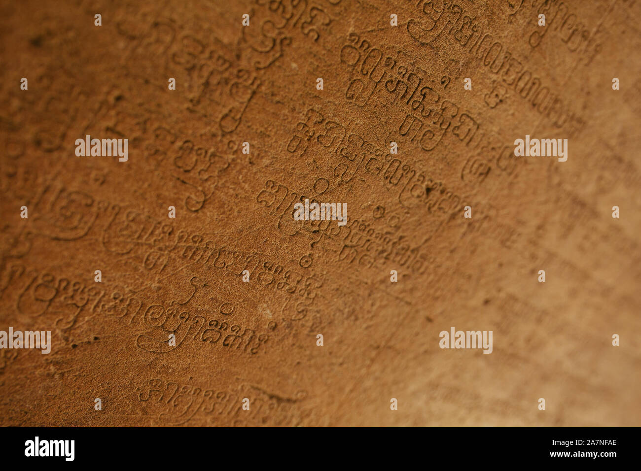 Ancient cave inscriptions of Khmer civilization in Angkor Wat Temple ...