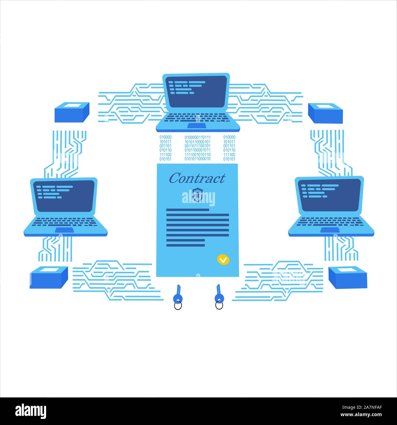 Blockchain smart contract concept Stock Vector Images - Alamy
