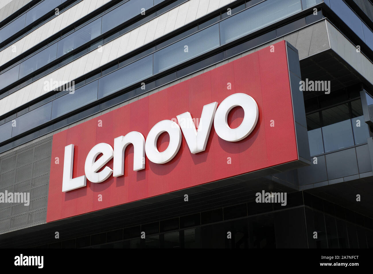 --FILE--View of the Beijing headquarters of Lenovo in Beijing, China, 8 ...