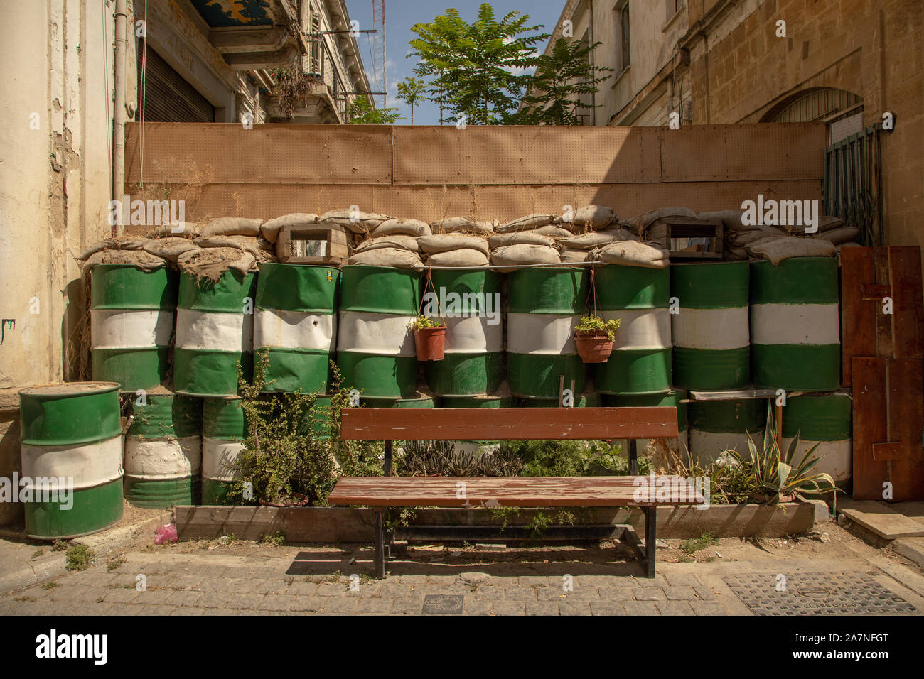 Cyprus-Turkish buffer zone or 'Green Line', also known as Attila Line ...